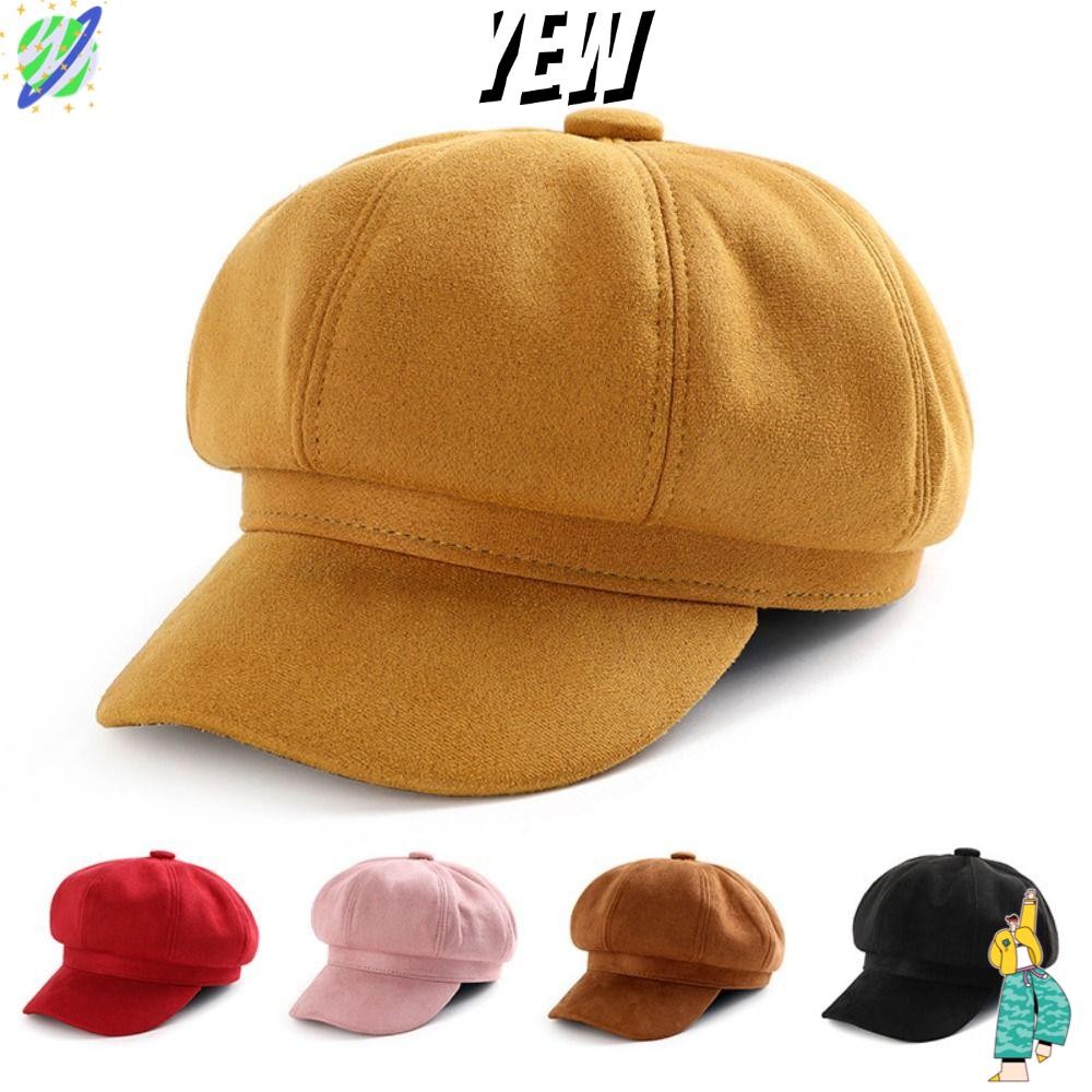Yew Baker Cap สีทึบ Vintage รถบรรทุกหมวกหมวกและหมวก Newsboy หมวก ...