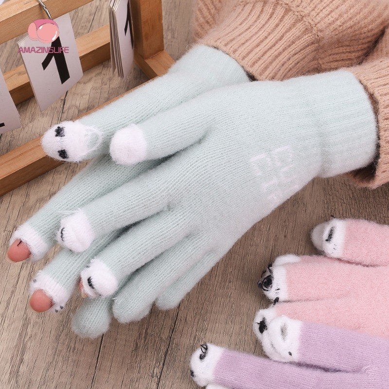 ใหม่ยอดนิยม Coldproof เปิด Finger Mittens - หนา Warm ปลายนิ้วหน้าจอ ...