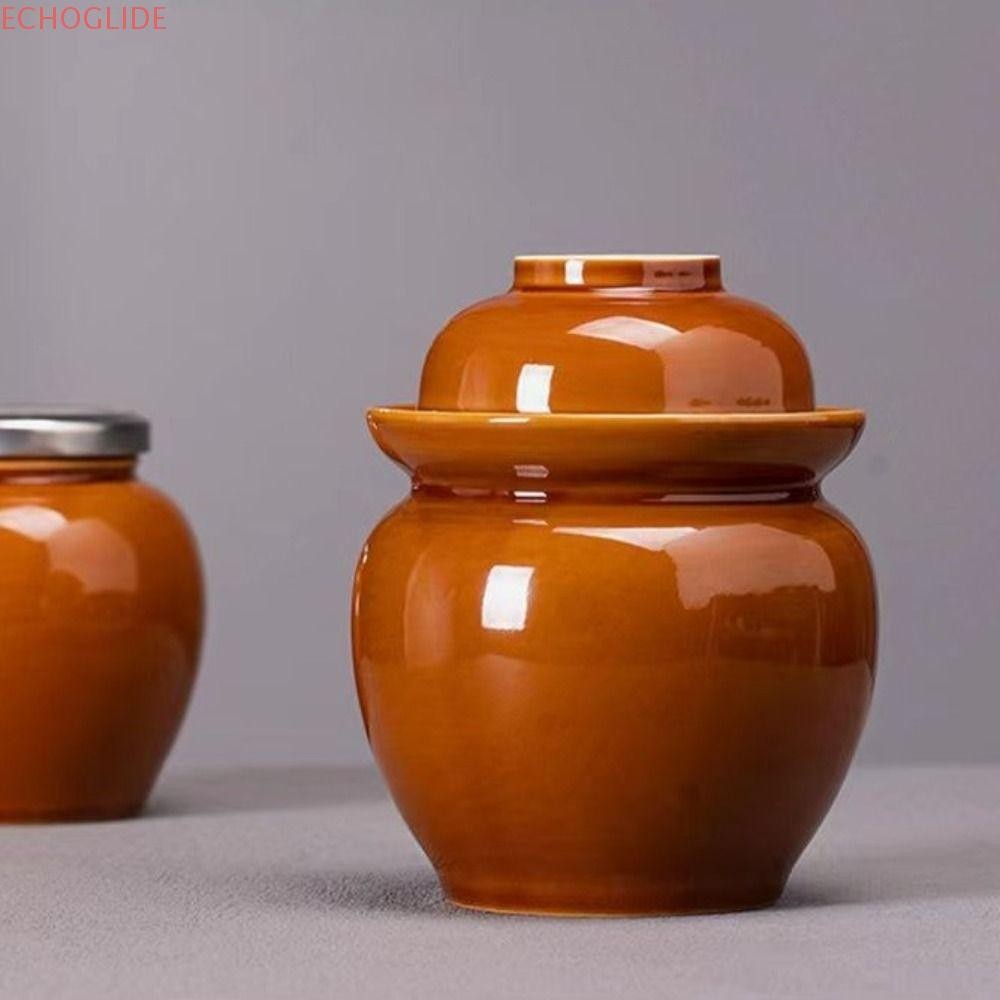 Echoglide Pickling Pot, Practical Mini Pickle Jar, เซรามิคทนทานตกแต่ง ...