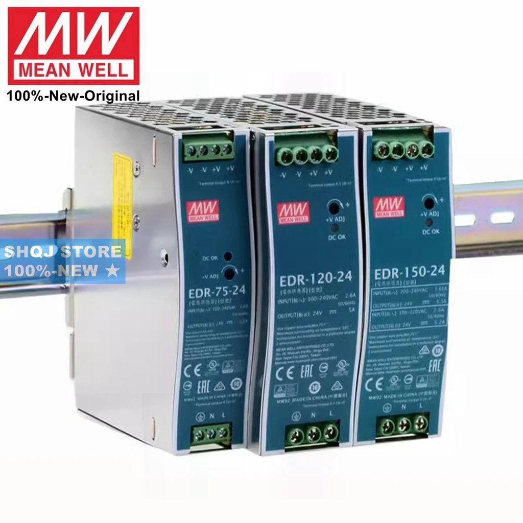 Mean WELL 100%-ใหม่ EDR-75-24 EDR-75-12 EDR-75-48 EDR-120-24 EDR-120-12 EDR-150-24 12V 24V 48V ...