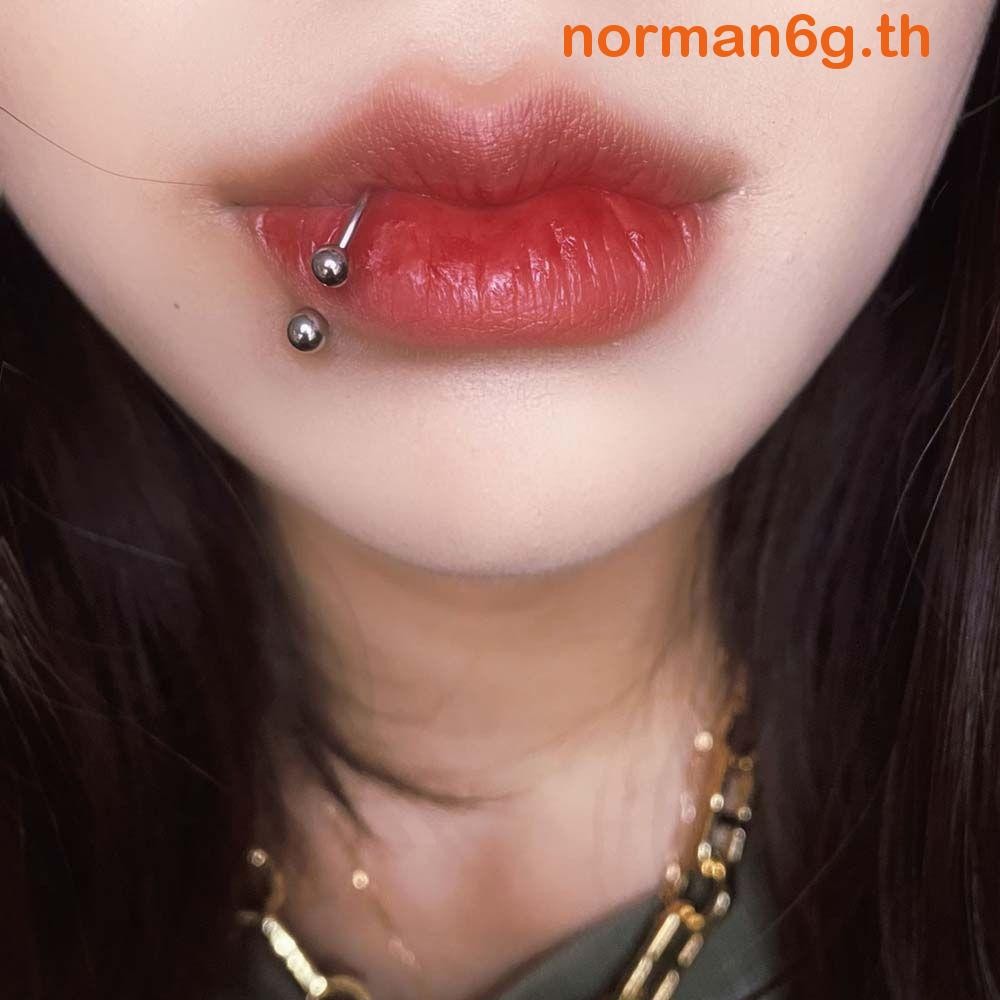 Anorman U-รูป Lip Stud Punk Geometric สแตนเลสเจาะหัวนม Hypoallergenic ...