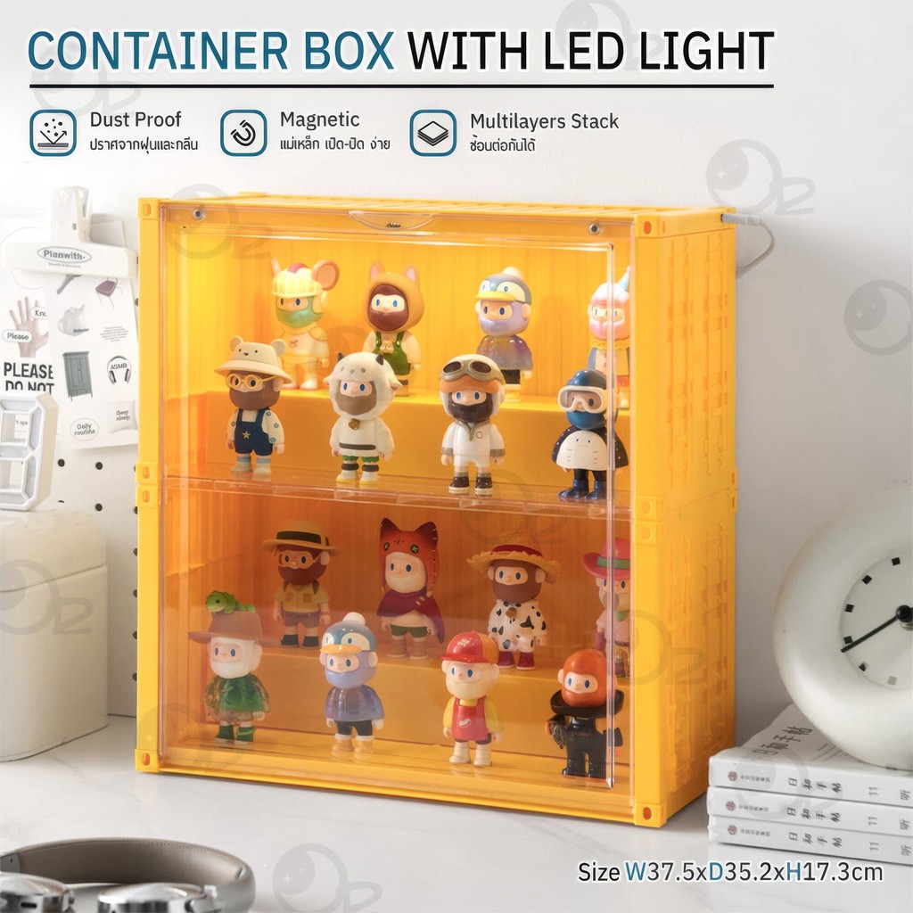 ORZ - กล่องโชว์โมเดลคอนเทนเนอร์ กล่องอะคริลิคใส กล่องโชว์โมเดล มีไฟ LED ...