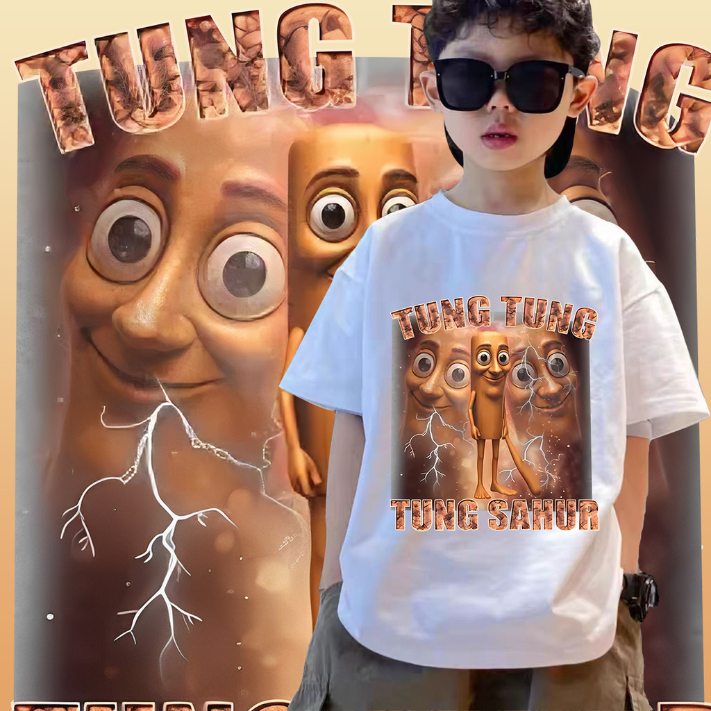 เสื้อยืดเด็ก Tung Tung Tung Sahur เสื้อยืดเด็ก 4 สี Funny Ramadan Meme ...