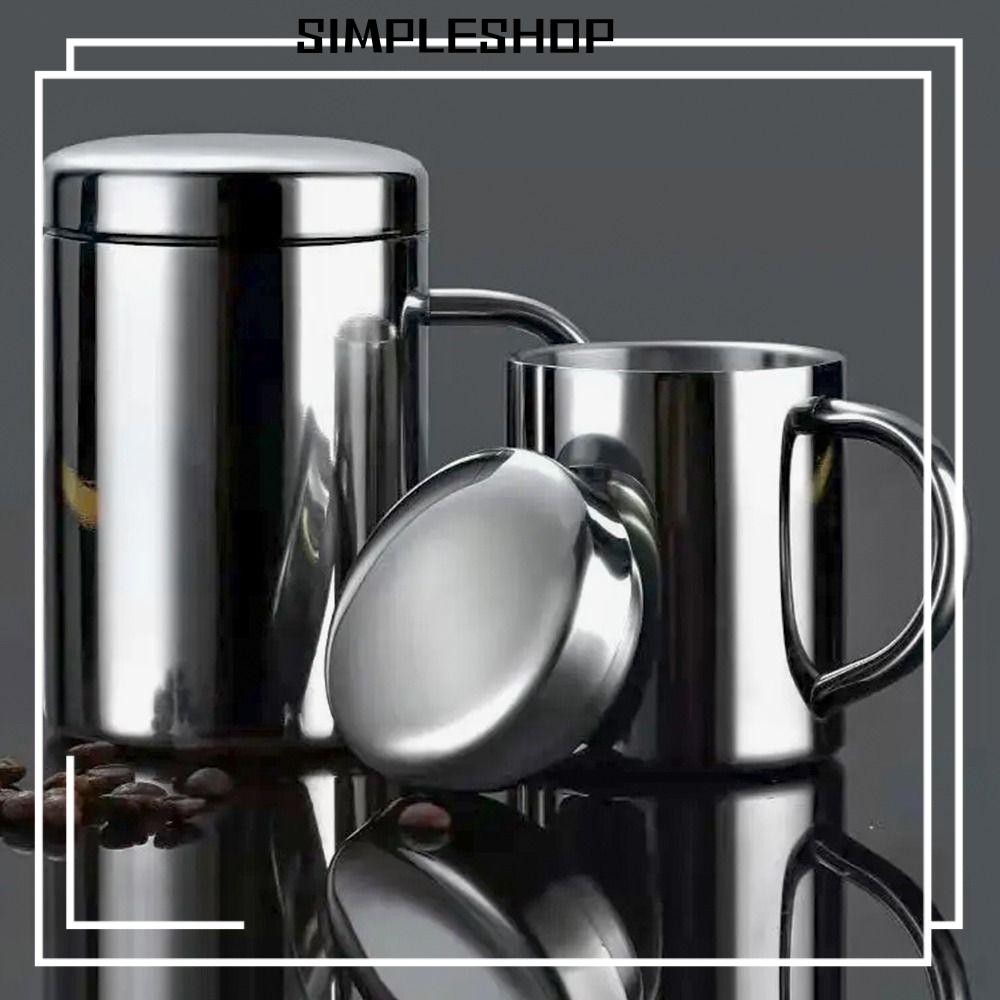 SIMPLESHOP ถ้วยน้ํา 1 ชิ้น, 200/300/400ML เครื่องดื่มเบียร์ชาน้ําผลไม้แก้วสแตนเลส, ถ้วยชาสองชั้น ...