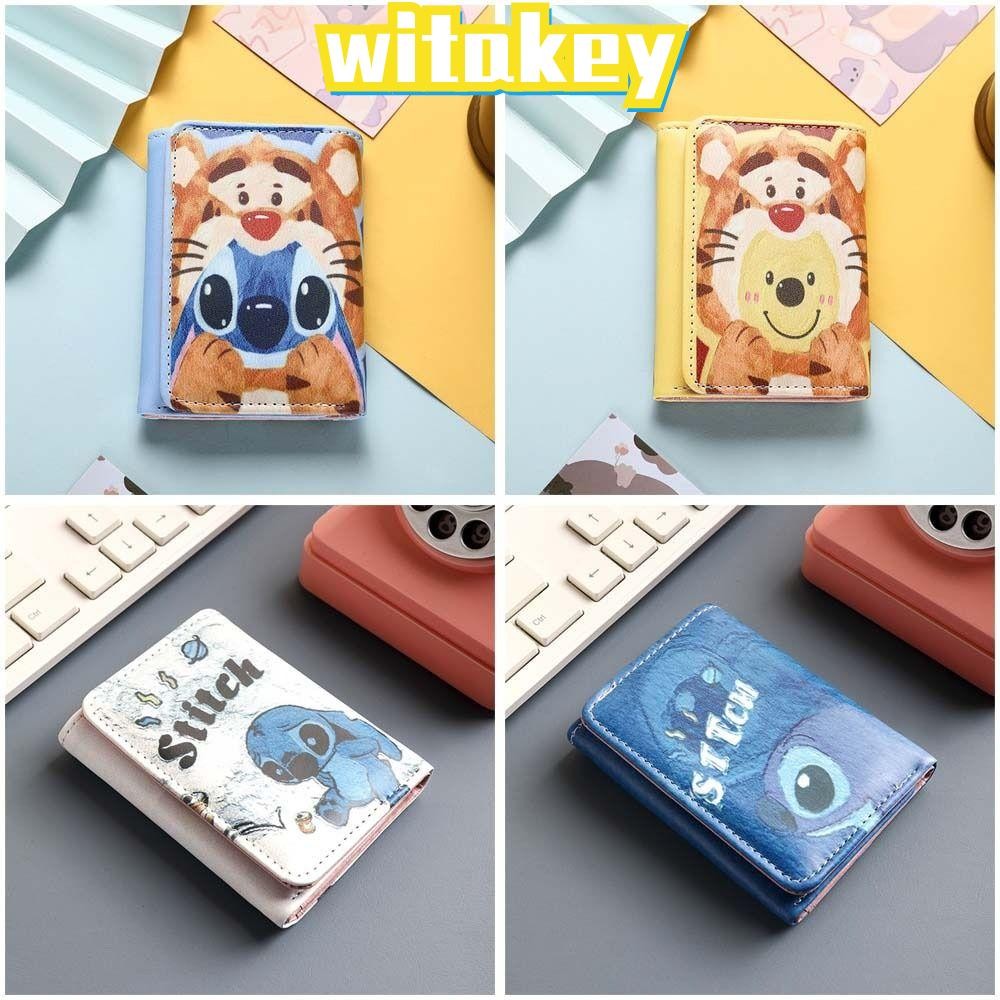 WITAKEY กระเป๋าสตางค์ใบสั้นผู้หญิง หนังน่ารักสไตล์การ์ตูน มีที่เก็บบัตรและเหรียญ | Shopee Thailand