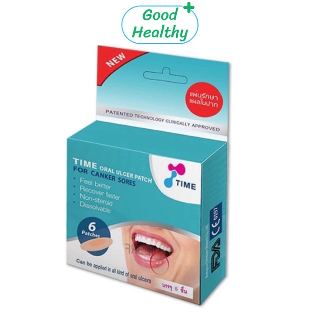 Time Oral Ulcer Patch ไทม์ แผ่นปิดแผลในปาก แผลร้อนใน แผลในปาก จำนวน 1 ...