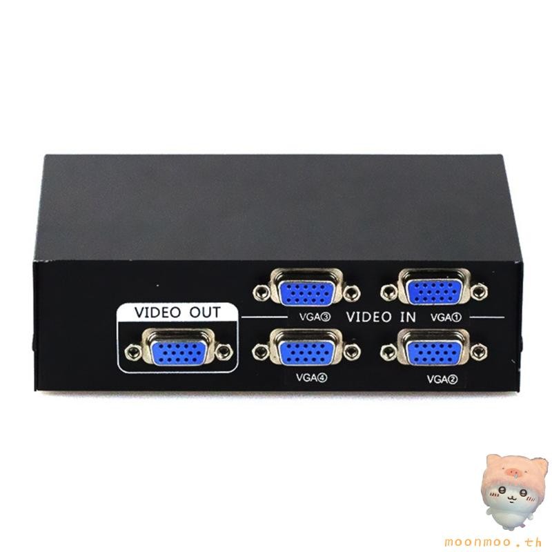 Moon VGA Monitors Switcher Box 4 Port Input 1 Output Easy Switching ...