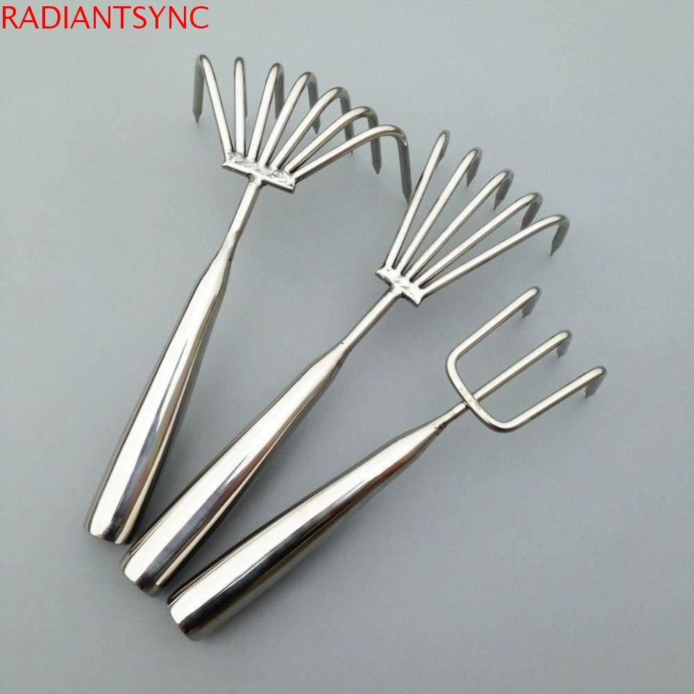 RADIANTSYNC คราดมือสวน, สแตนเลสคู่มือคราดใบเล็ก, ทนต่อการสึกหรอทนทานแบบบูรณาการเครื่องมือทําสวน ...