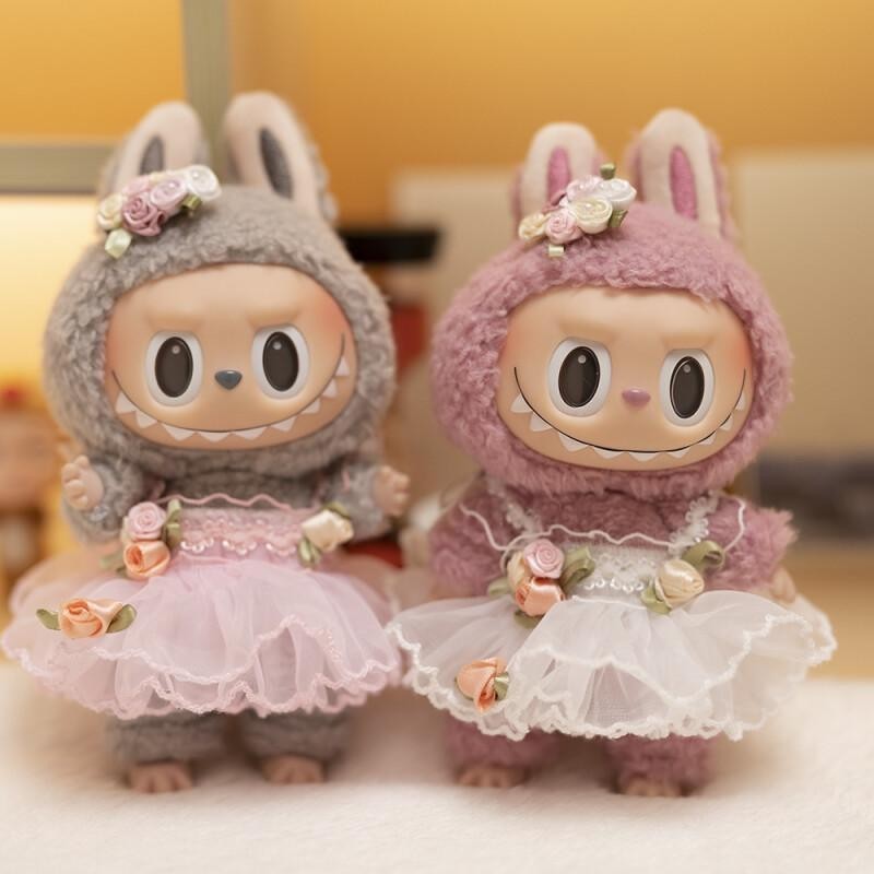 จี้ Labubu ชุดตุ๊กตา Rose Butterfly ชุดแต่งงาน Labubu ตุ๊กตาของเล่น ...