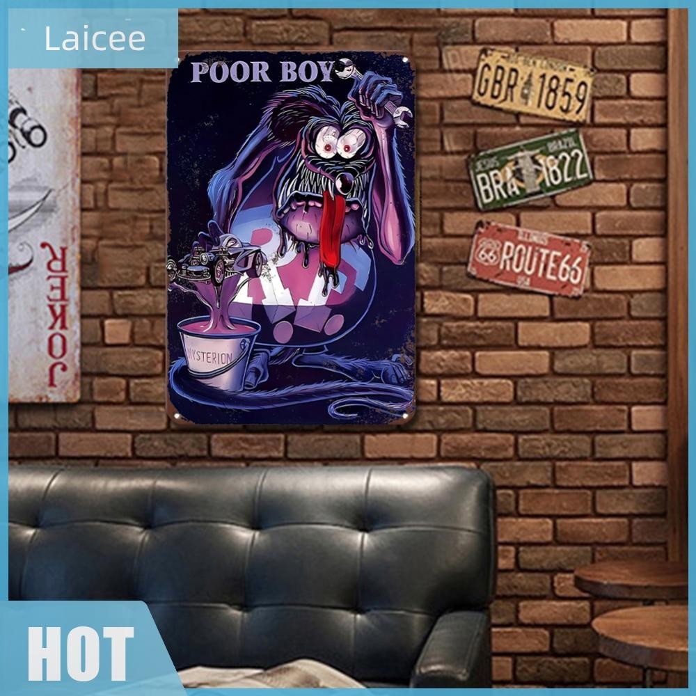 [Laicee.th] Vintage Metal Plate Rat Fink การ์ตูนภาพวาดเหล็กสี่เหลี่ยม ...