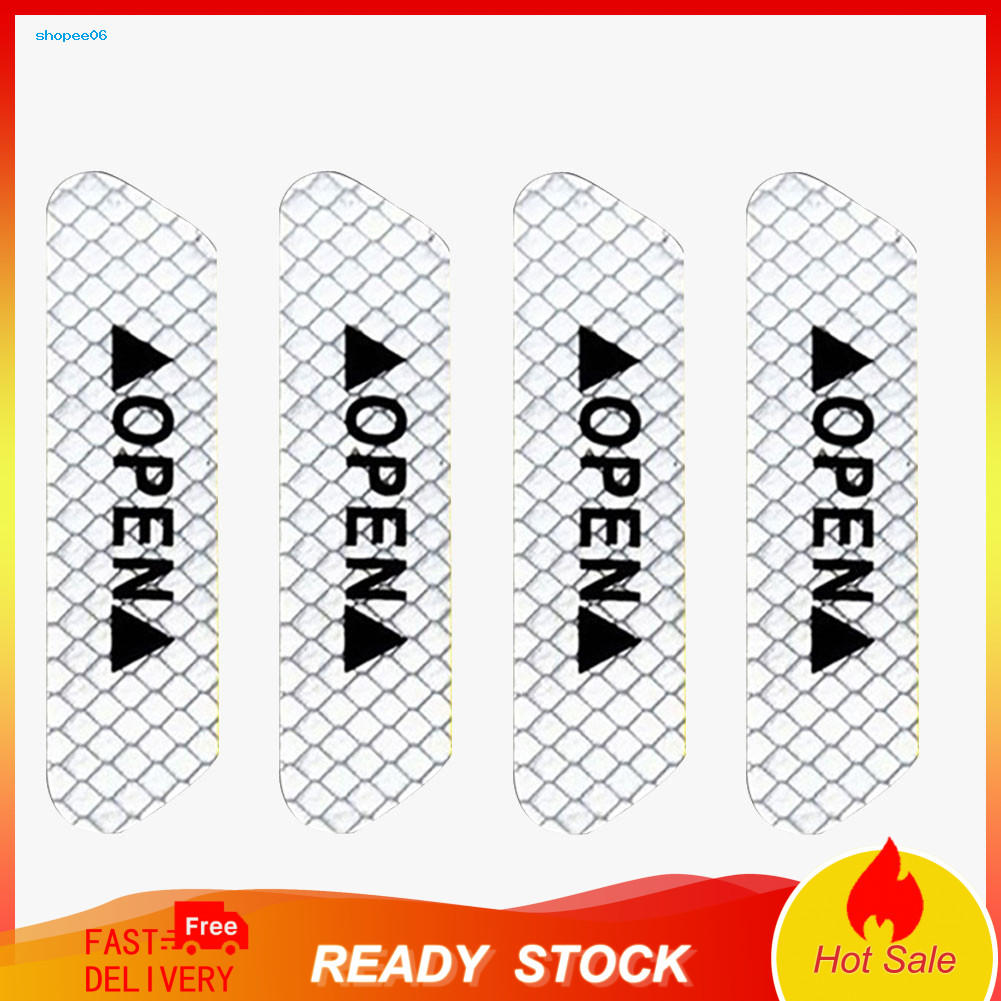 Setn 4 ชิ้นเปิดประตูรถสะท้อนแสงความปลอดภัย Mark คําเตือน Decals สติกเกอร์ตกแต่ง | Shopee Thailand