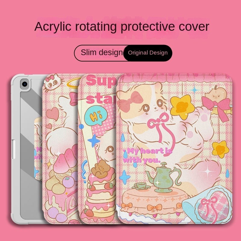 Samsung Tab Case Flip Shell S6 Lite/S7/S8/S9/A9+/S9+Shell การหมุน 360 ...