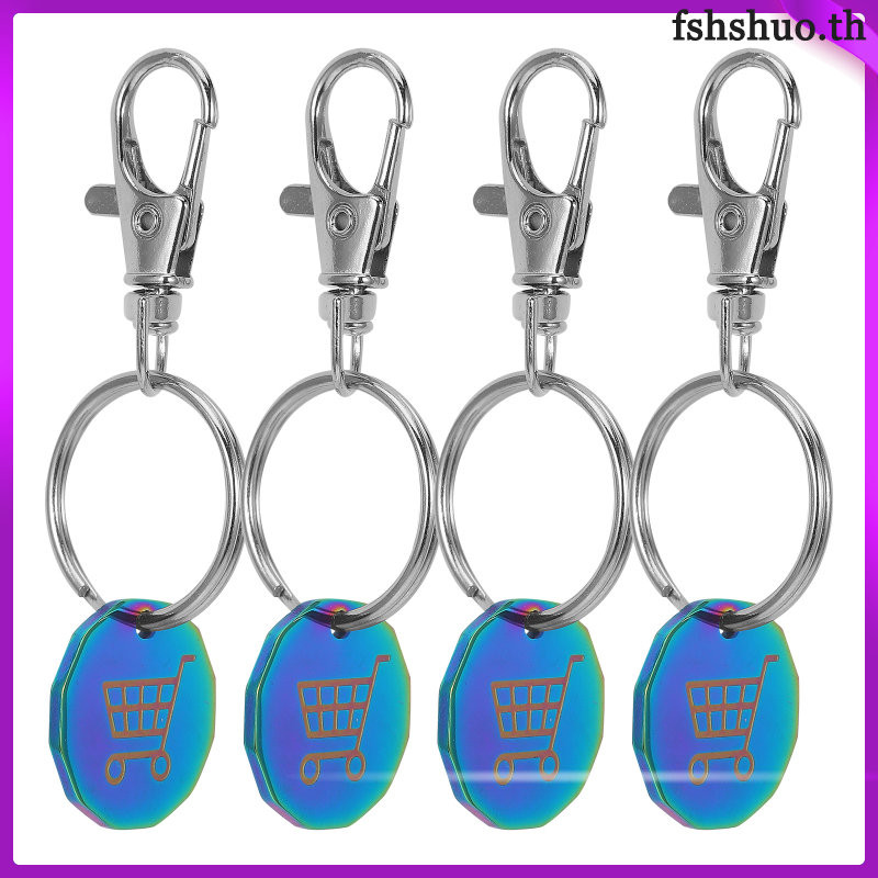 รถเข็น Token จี้พวงกุญแจรถเครื่องประดับแบบพกพา Tokens Fob แหวนช้อปปิ้ง ...