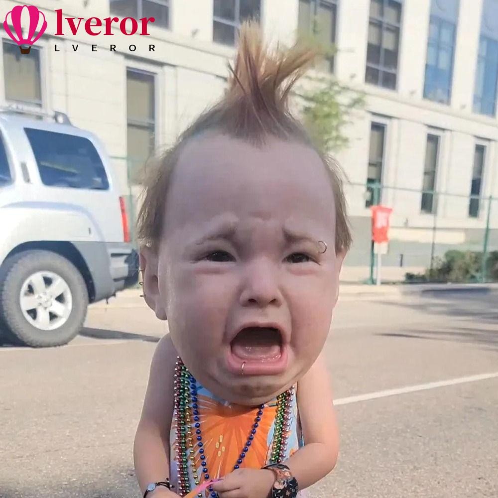 Lveror Crying Punk Baby, Latex แปลกร้องไห้ PuHilarous Head Masque ...