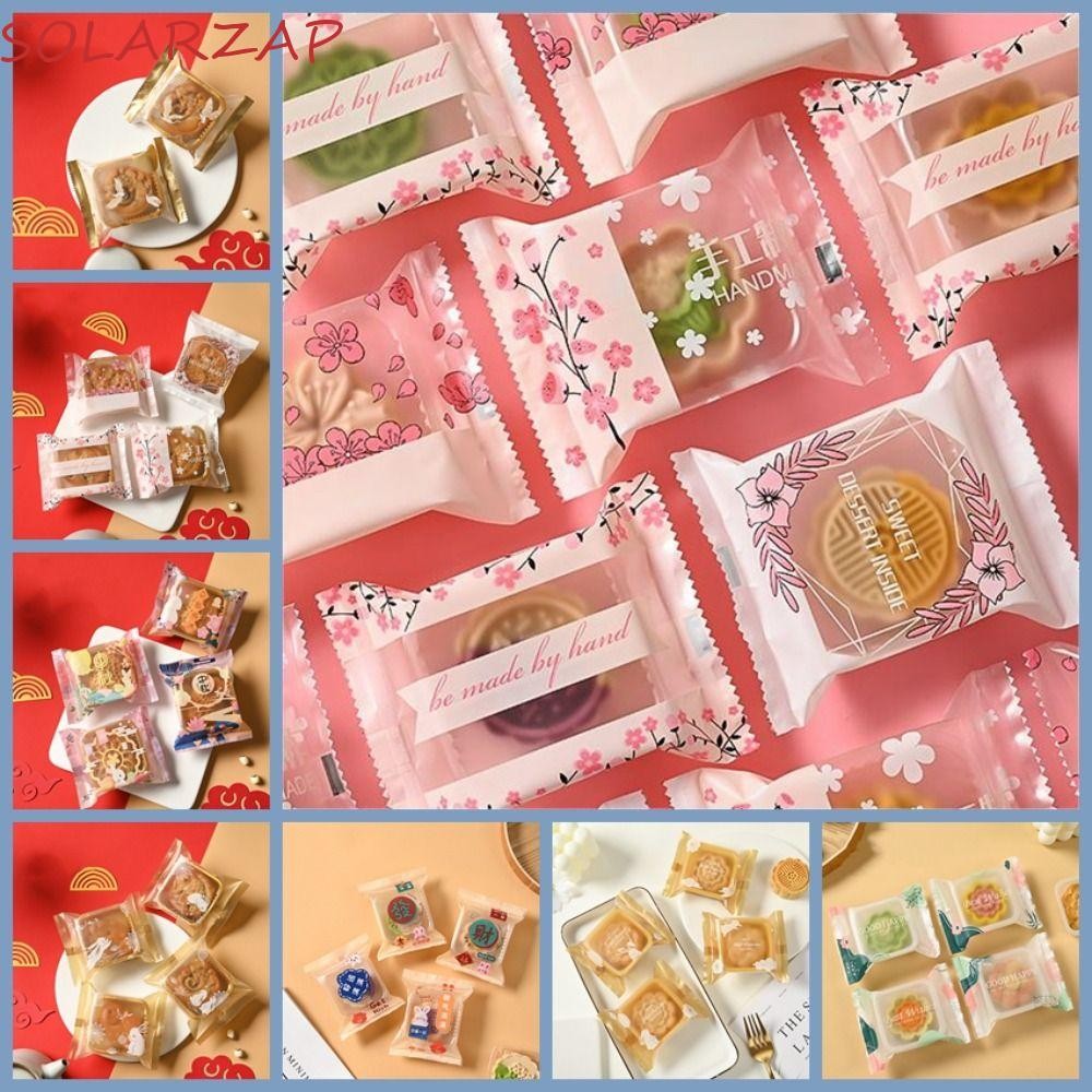 Solarzap 100 ชิ้นถุงบรรจุภัณฑ์ขนมไหว้พระจันทร์, พลาสติก Frosted ...