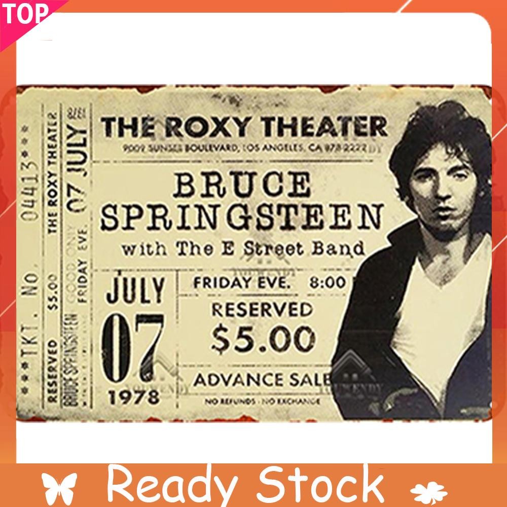 Vintage Metal Plate BRUCE SPRINGSTEEN นักร้องภาพวาดเหล็กสี่เหลี่ยม ...
