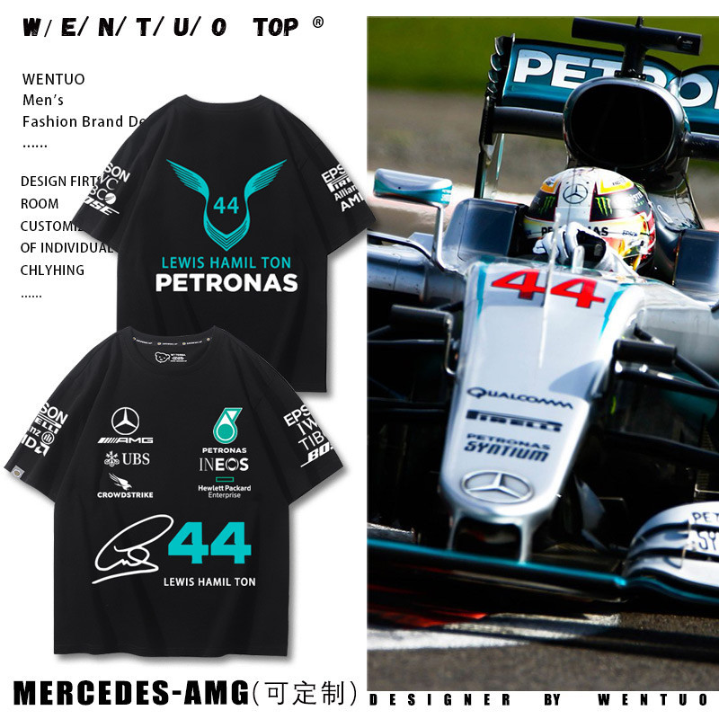 S-5XL ใหม่ Hamilton Signature 44 AMG ทีมรอบ Mercedes Benz F1 Racing ชุด ...