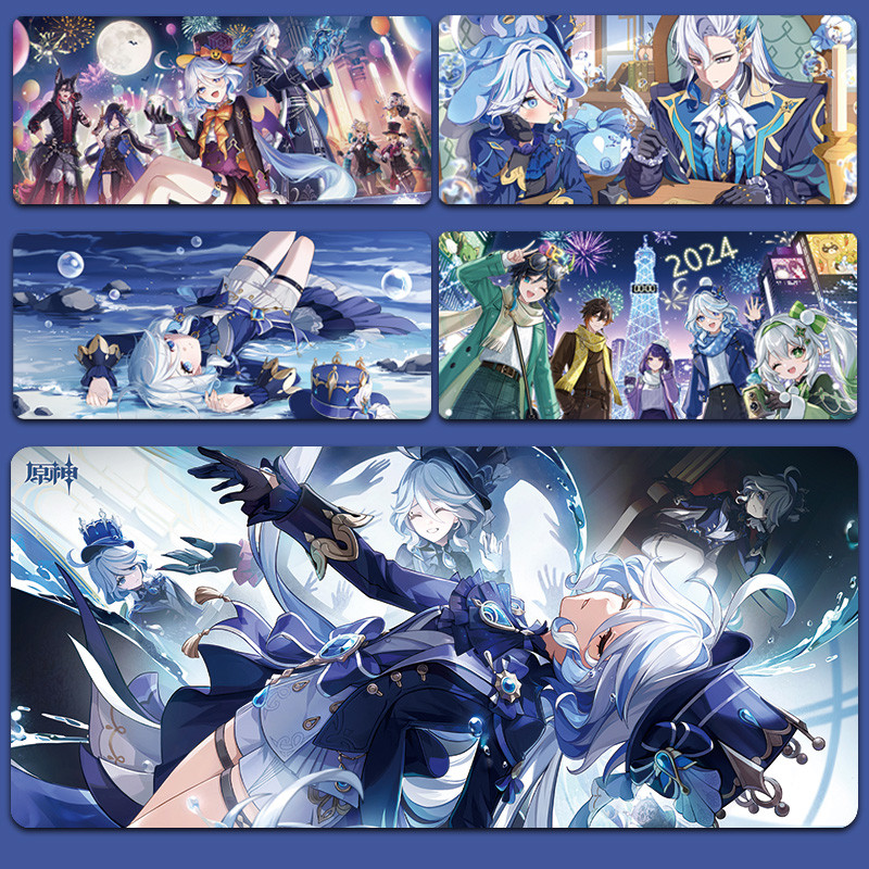 แผ่นรองเมาส์ Funina Genshin Impact แผ่นรองโต๊ะคีย์บอร์ดขนาดใหญ่ Navilet ...