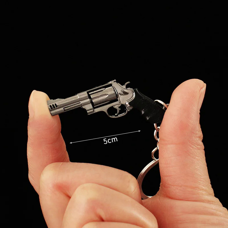 PUBG Mini Gun Keychain Metal Pistola Model 5cm Revolver Alloy Weapon ...