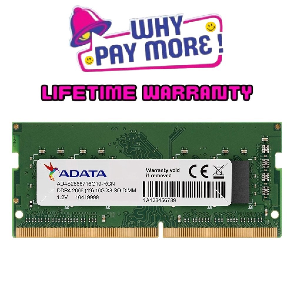 Adata 4GB 8GB 16GB 32GB DDR4 2666MHZ 3200MHZ โน้ตบุ๊ค Ram | Shopee Thailand