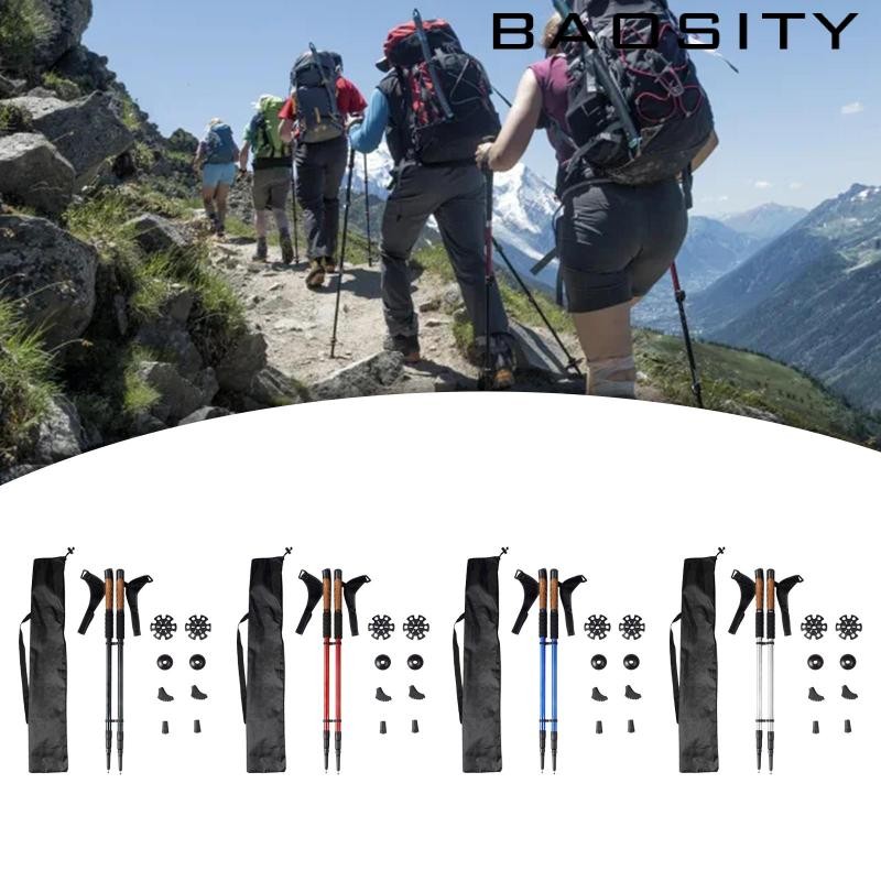 [Baosity] 2 ชิ้น Trekking Poles Walking Rod Retractable แบบพกพา Nonslip ...