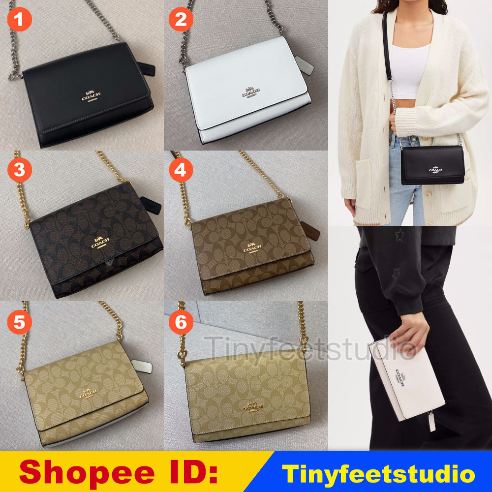 กระเป๋า ผู้หญิง กระเป๋าสะพายข้าง สไตล์คลาสสิก หนังแท้ สายสะพายโซ่ Flap ...