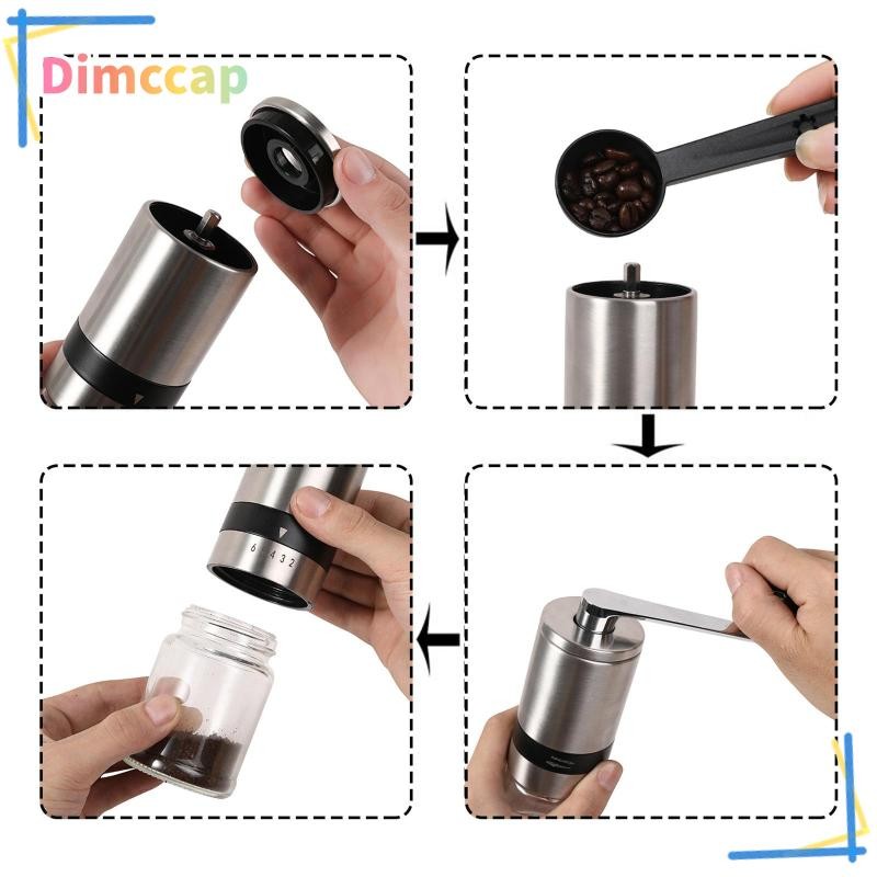 [dimccap] bhuno 1 ชิ้นแบบพกพามือคู่มือเครื่องบดกาแฟสแตนเลสที่ถอดออกได้ ...