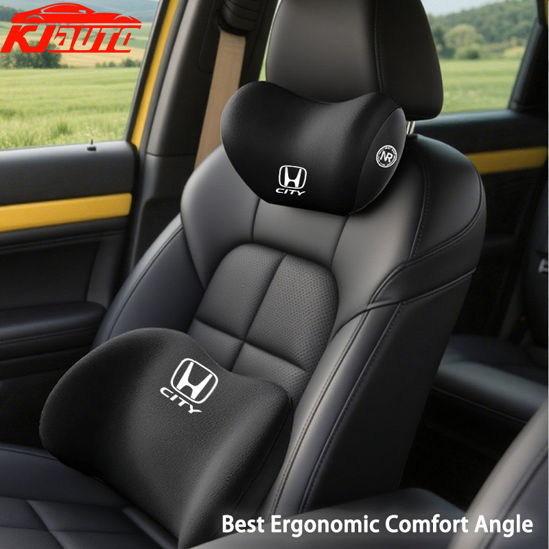 Honda City รถหน่วยความจําโฟมคอหมอนป้องกันเอวพนักพิงเบาะเอวรถ Headrest ...