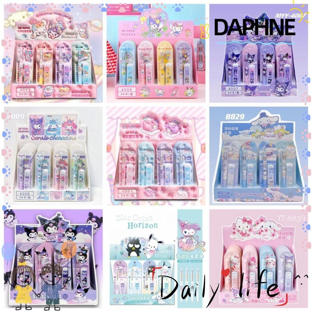 Daphne 4 ชิ้น Melody ดินสอกด, ชุดดินสอ Kuromi พลาสติก Kawaii, ของขวัญ ...