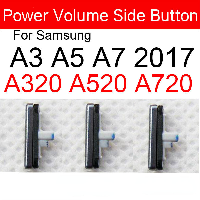 3pcs ปริมาณด้านข้างปุ่มสําหรับ Samsung Galaxy A3 A5 A7 2017 A320 A520 A720 โทรศัพท์กรอบ Volume ...