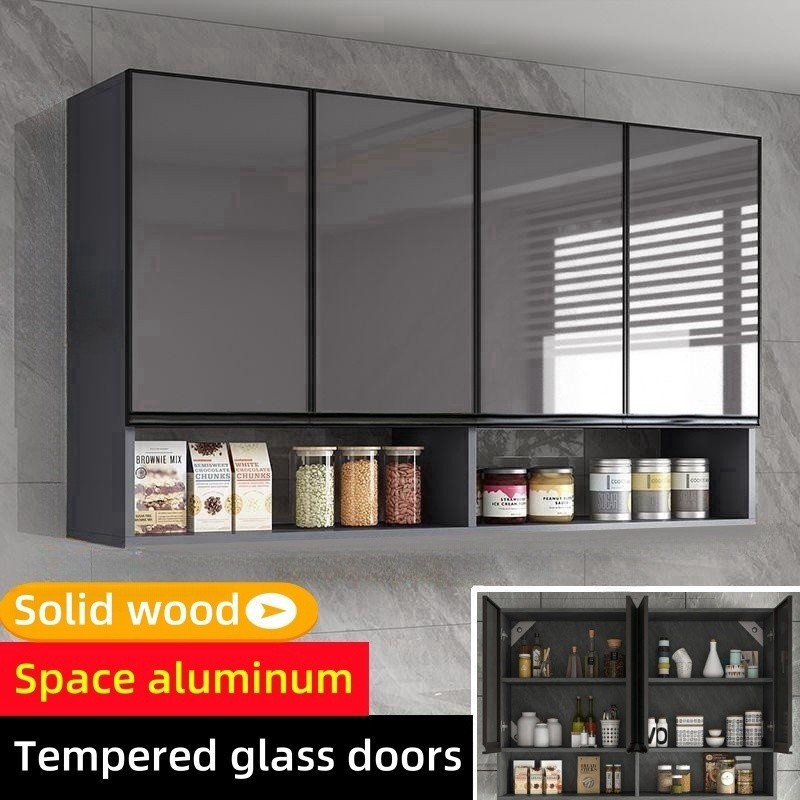 Aluminum Kitchen Cabinet Glass Door Hanging Pantry Cabinet Wall Kabinet ...