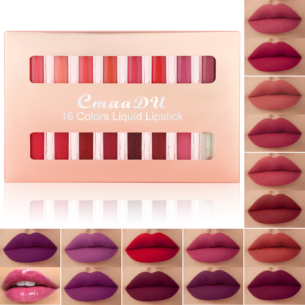Cmaadu Double Head Matte Lip Gloss Set Long-lasting Easy Makeup Non ...