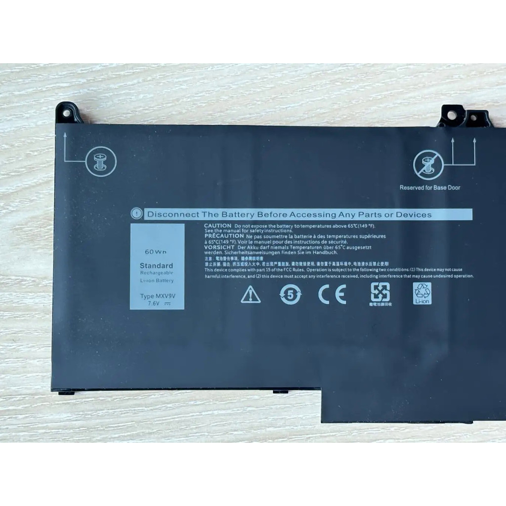 7.6V 60WH MXV9V แบตเตอรี่แล็ปท็อป For Dell Latitude 7300 7400 5300 5310 ...
