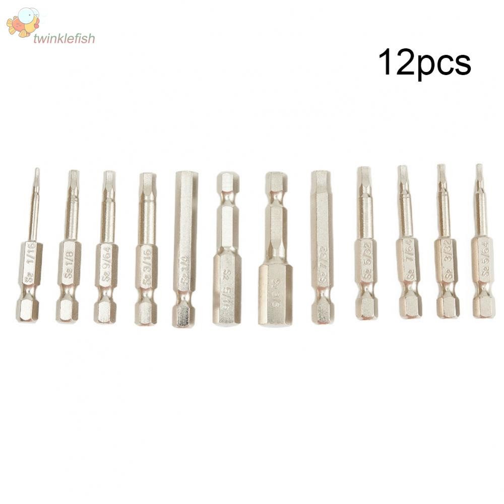12 ขนาด Hex Key Bit ชุดสว่านแม่เหล็ก Hex Shank หัวไขควงบิต | Shopee ...