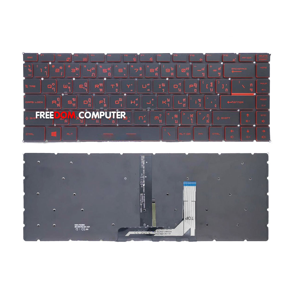 คีย์บอร์ด MSI GF63 8RD GF65 95D ไทย อังกฤษ มีไฟ KEYBOARD | Shopee Thailand