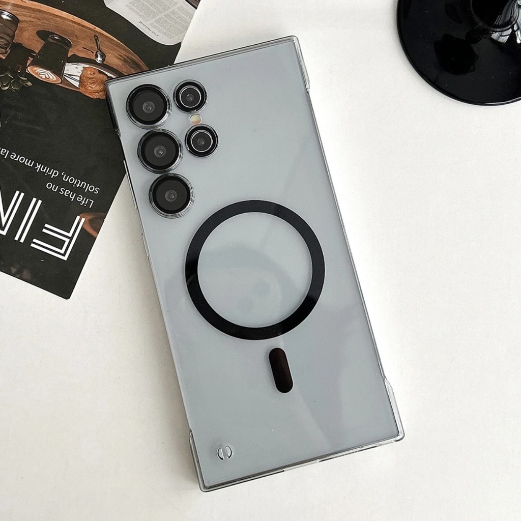 Hoce Frameless Frosted Magnetic Case สําหรับ Samsung S25 Ultra S24 S23 S22 S25 Plus Thin Clear ...