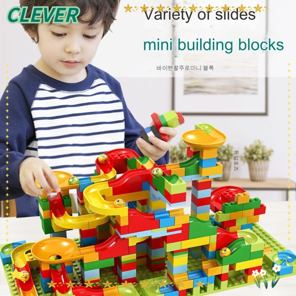 Clever Marble Run Building Blocks, พลาสติก Mini Marble Race Run Blocks, อิฐช่องทางสไลด์ประกอบ ...