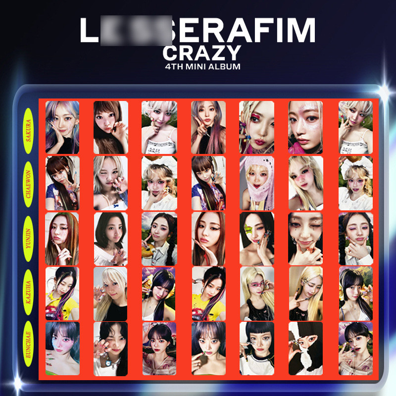 Lesserafim 4rd Mini Album Crazy การ์ดใบเล็กทองแหล่งที่มา Yunjin Hong ...