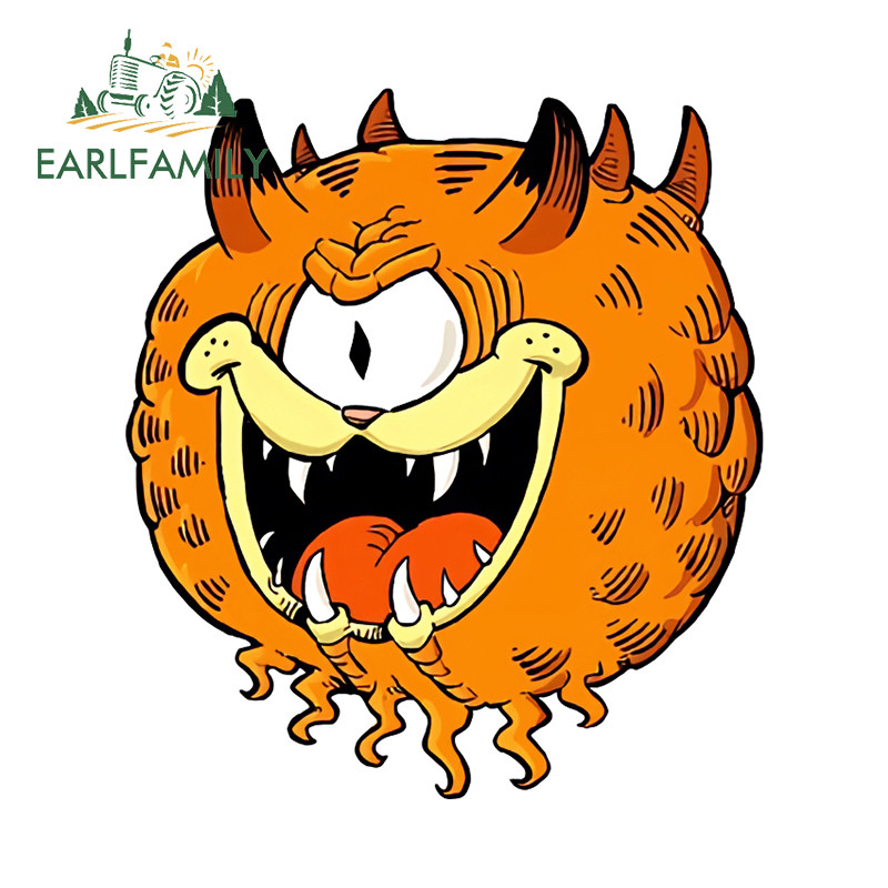 Earlfamily 13 ซม.x 11.7 ซม.Garfield Big-headed Monster สติกเกอร์รถ ...