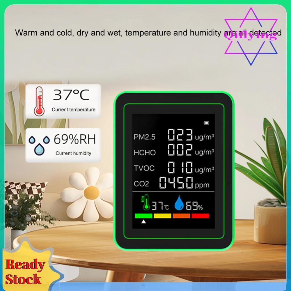 6 In 1 Air Quality Monitor PM2.5 CO2 HCHO TVOC Detector สําหรับห้องปฏิบัติการโกดัง | Shopee Thailand