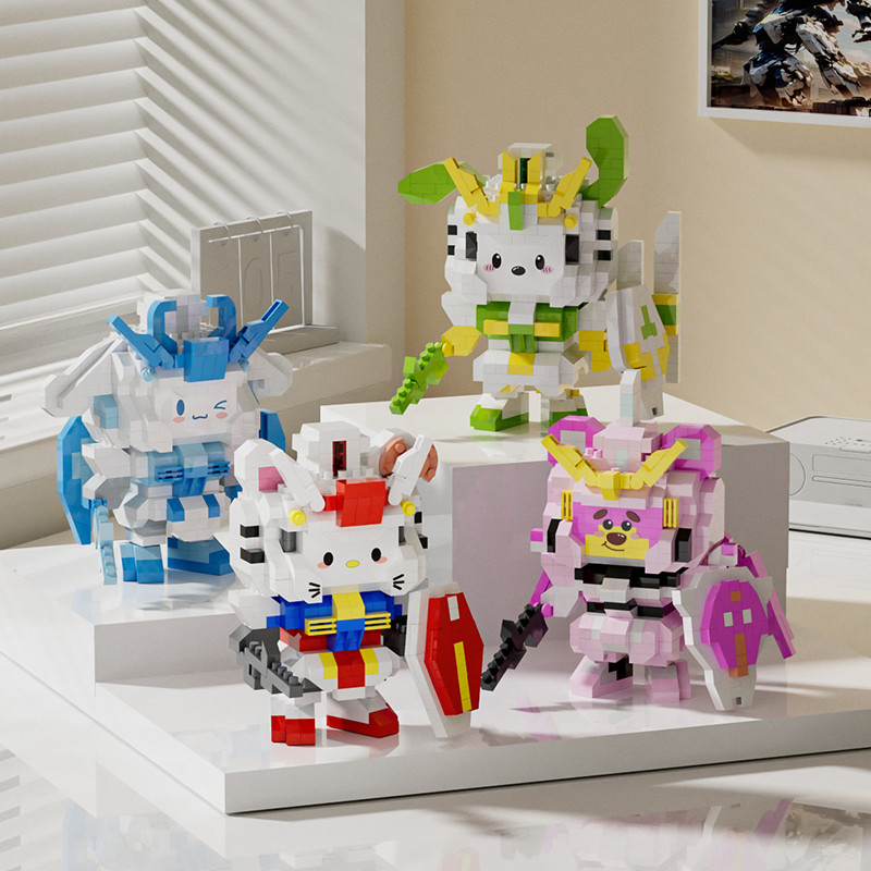 Hello Kitty Gundam Building Blocks – Sanrio Character & Mecha Model DIY ...