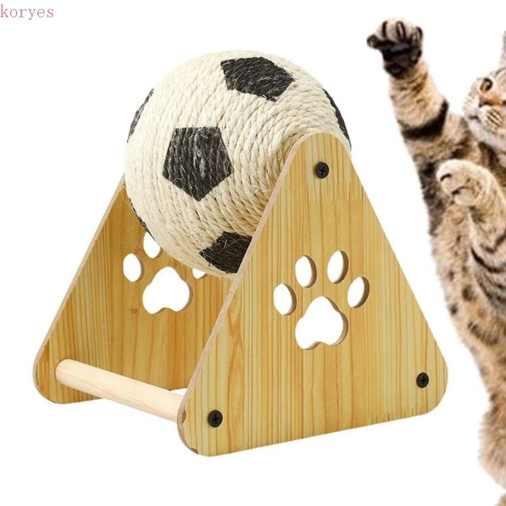 KORYES สัตว์เลี้ยง Scratcher ของเล่น, ทนทาน Sisal ฟุตบอล Cat Scratching ...