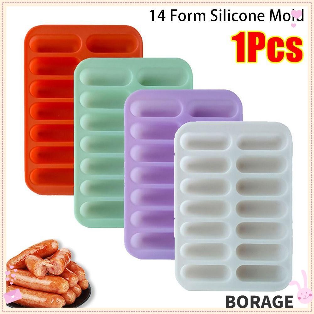 BORAG 1 ชิ้นไส้กรอก Mould, DIY Non-Stick Hot Dog Maker,พร้อมฝาปิด 14 รูปแบบแม่พิมพ์ซิลิโคน ...