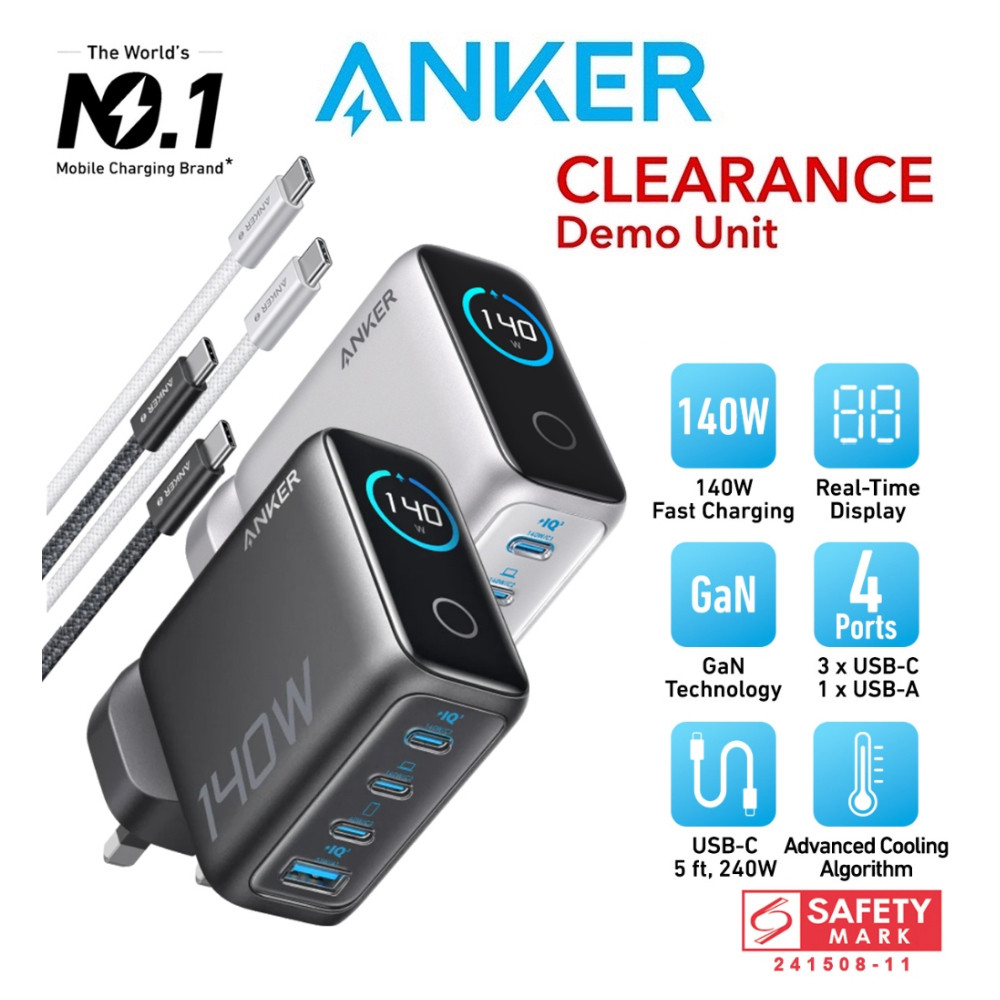 [Demo Unit Clearance] Anker Charger 140W 4Port PD 3.1 พร้อมสาย USB C ...