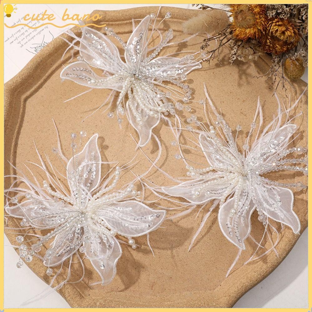 BANO DIY เย็บ Decals, คริสตัลดอกไม้ Twisted ลวด Organza ดอกไม้ Patch, Vintage ลูกไม้ Handmade ...
