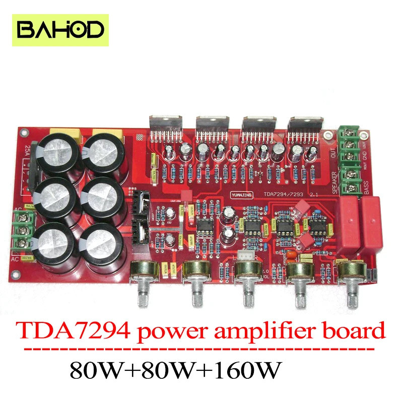 TDA7294 บอร์ดขยายเสียง 2.1 ช่อง 80W + 80W DIY ประกอบเครื่องขยายเสียงบอร์ดเสียงไฮไฟเครื่องขยาย ...
