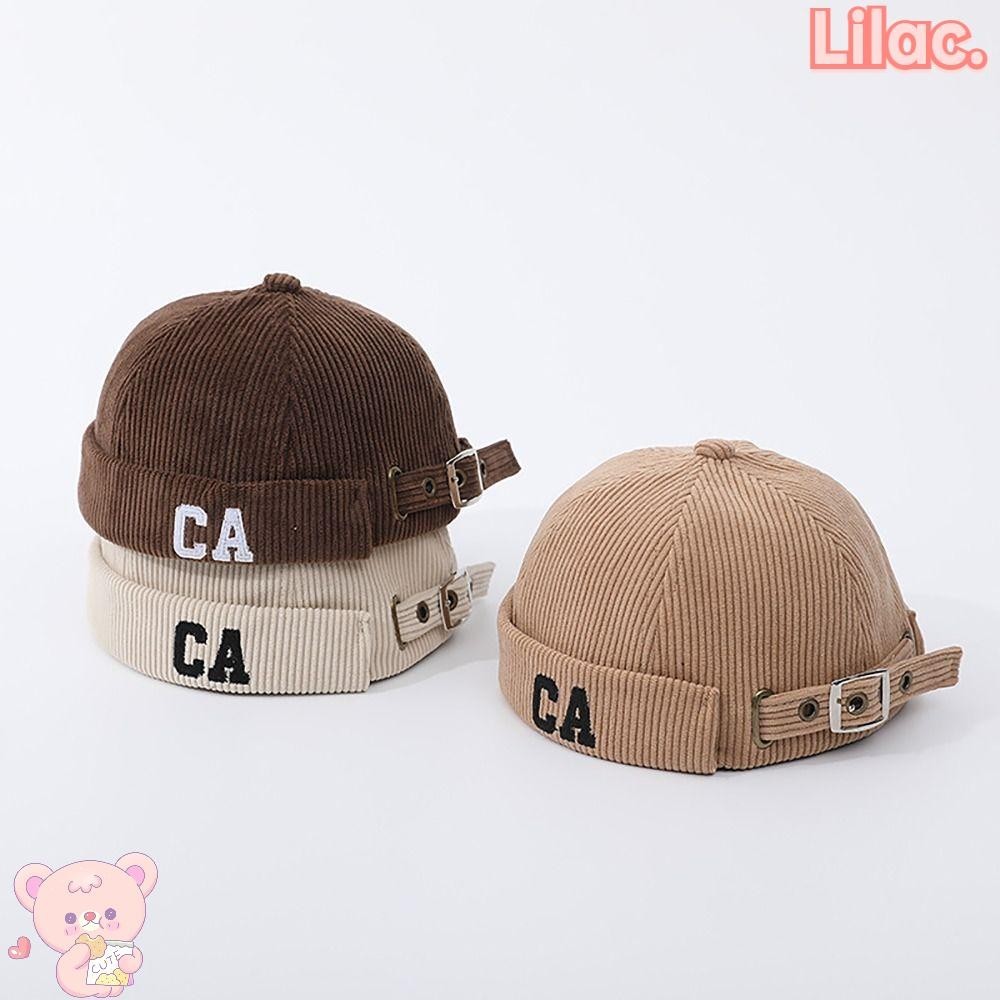 Lilac Baby Corduroy Docker Cap, ขนาดปรับ Brimless Beanie หมวก, 2024 ...