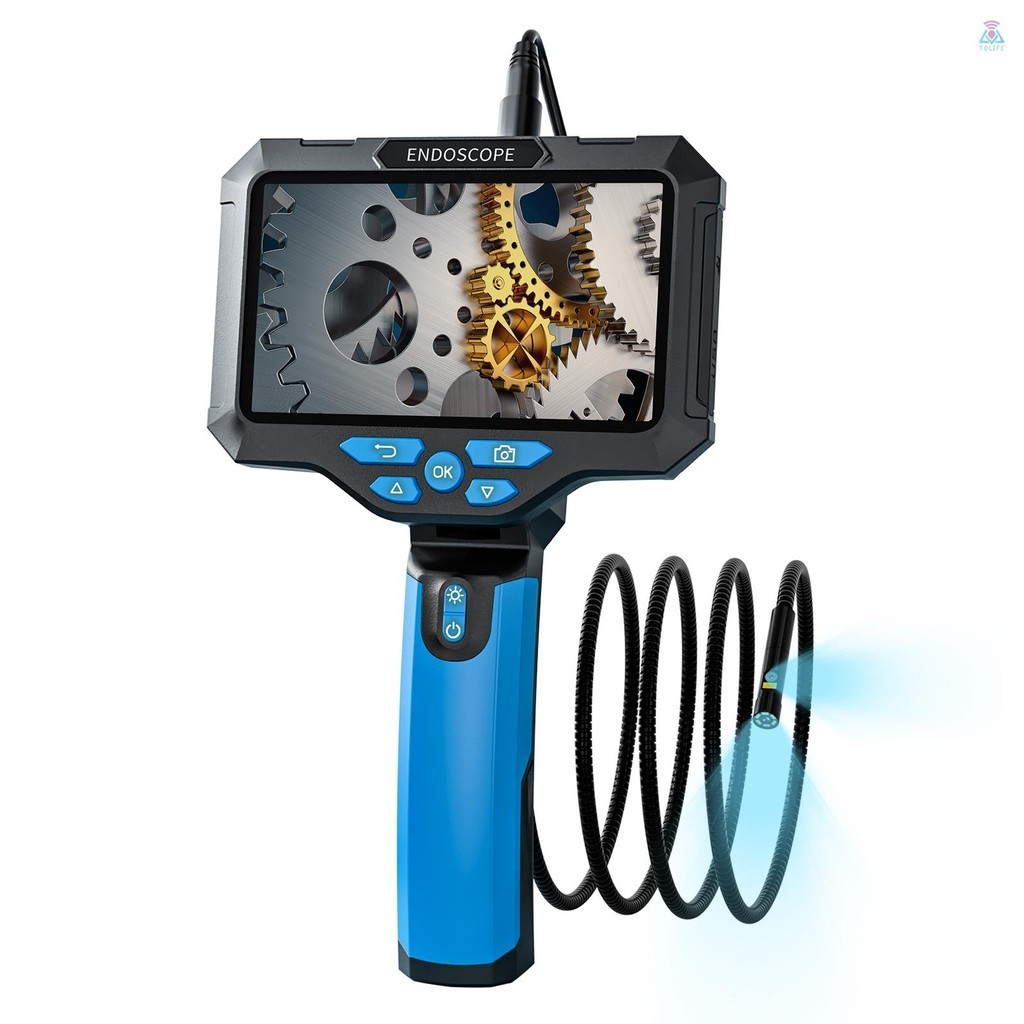 Dual Lens Borescope Camera 5 หน้าจอ IPS กล้อง Endoscopic พร้อมไฟ 1920P ...