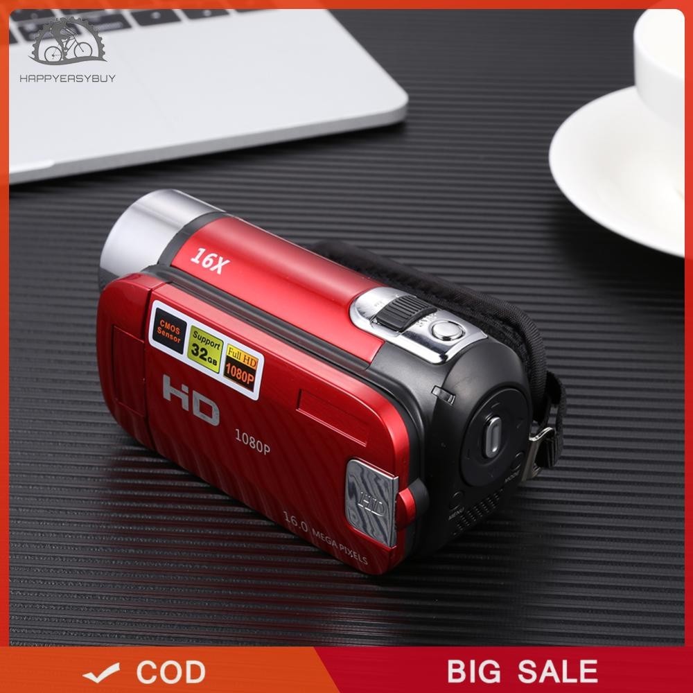 แฮปปี้ กล้องวิดีโอดิจิตอล 1080P กล้องวิดีโอ TFT LCD 24MP 16X ซูม DV AV ...