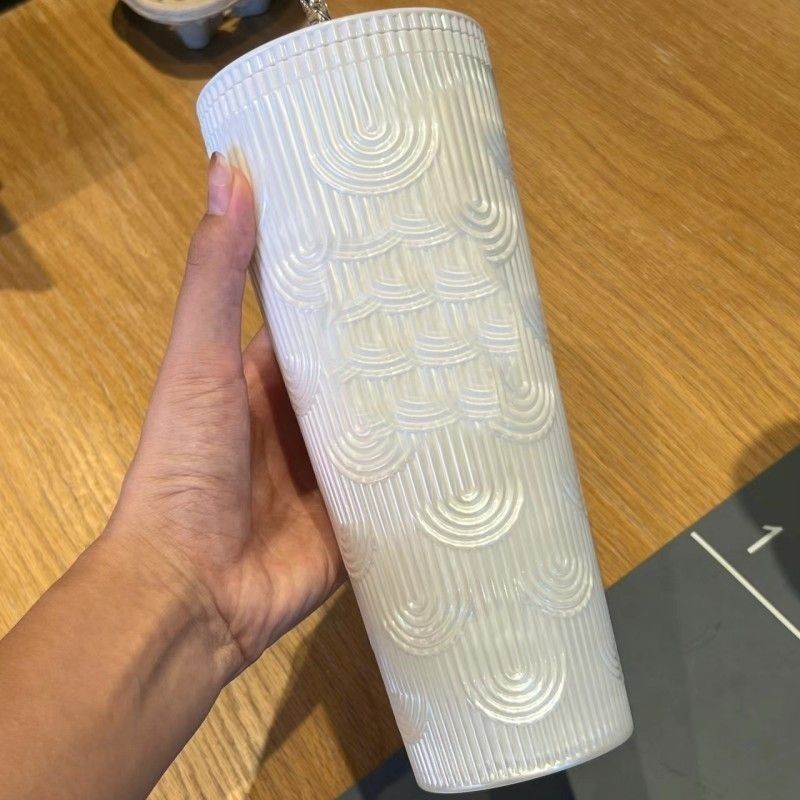 ★Ins Cup สไตล์ใหม่ Ocean Series Fritillary ถ้วยขนาดใหญ่ความจุกระบองเพชรฟางถ้วย 710ml มูลค่าสูง ...